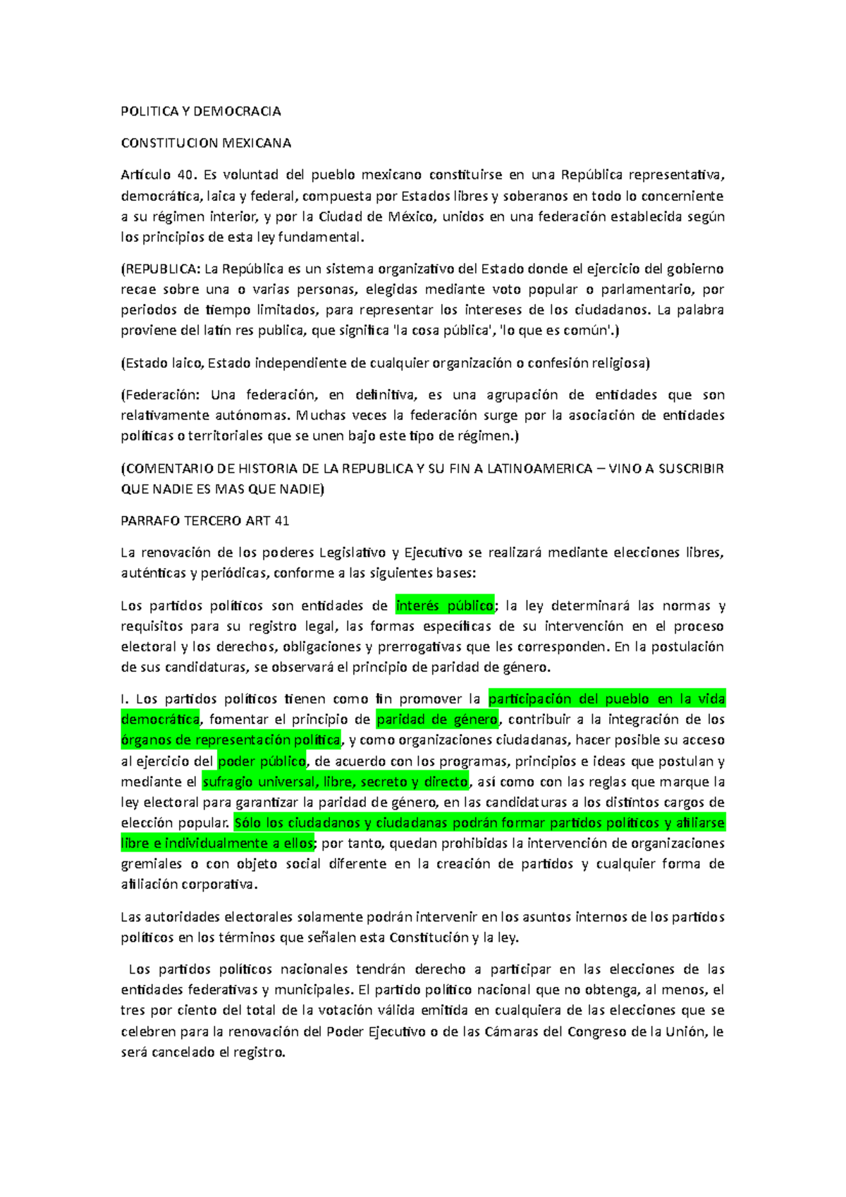 Polititica Y Democracia - POLITICA Y DEMOCRACIA CONSTITUCION MEXICANA ...