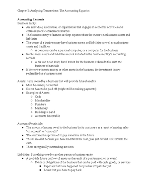 Chapter 1 Introduction to Accounting - Chapter 1 Notes: Introduction to ...