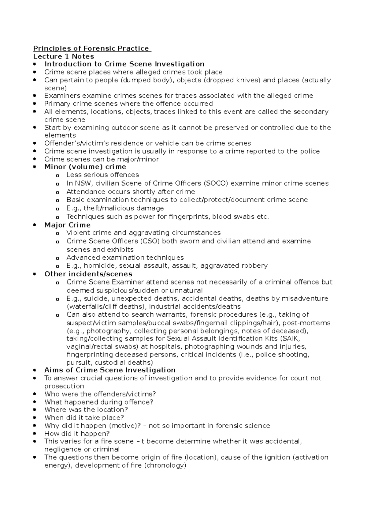 Forensics Notes Original - Principles of Forensic Practice Lecture 1 ...