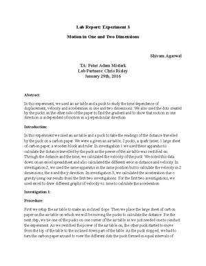Lab Report 6-Conservation of momentum - Report for Experiment ...
