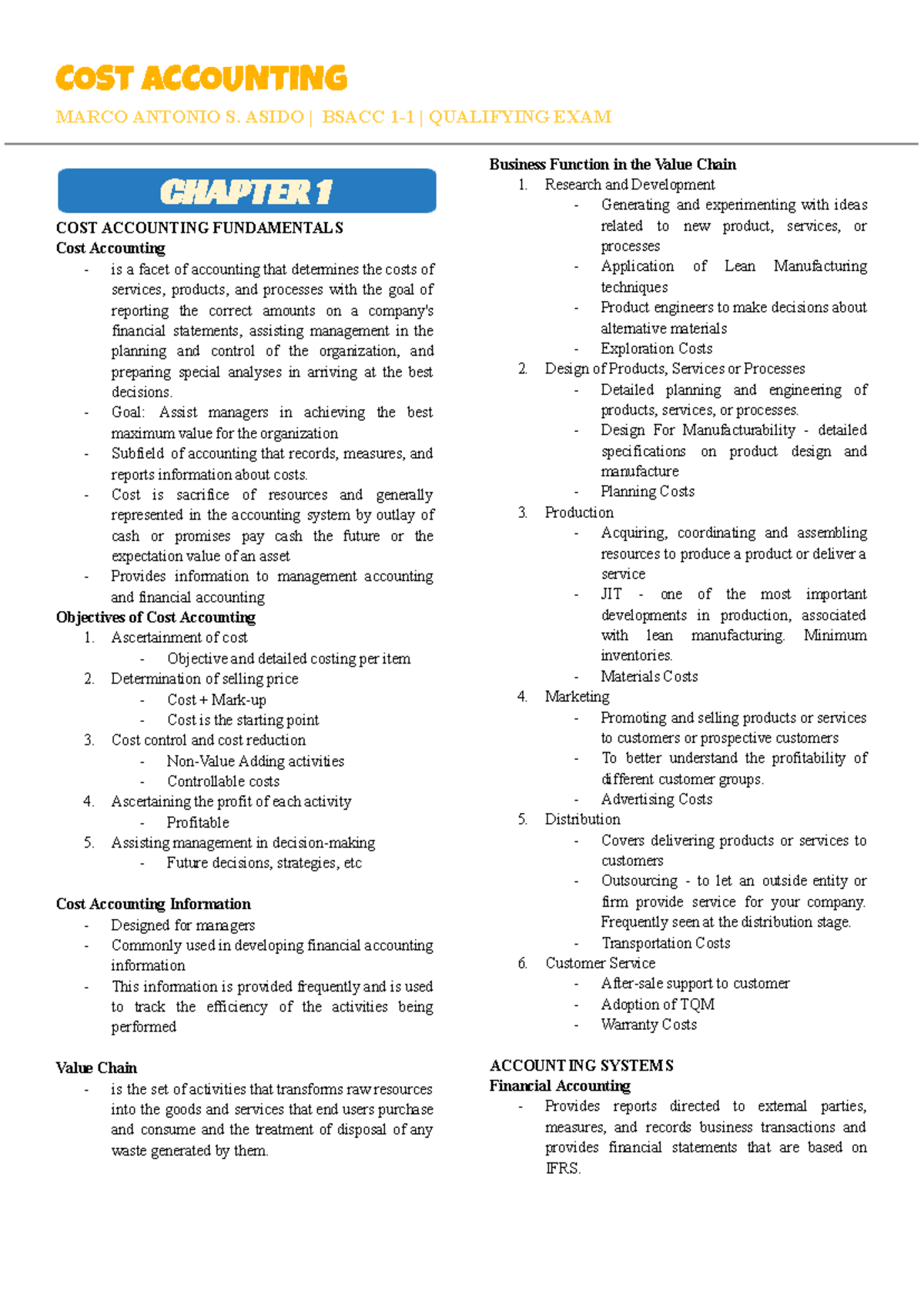 Cost Accounting Reviewer - MARCO ANTONIO S. ASIDO | BSACC 1-1 ...