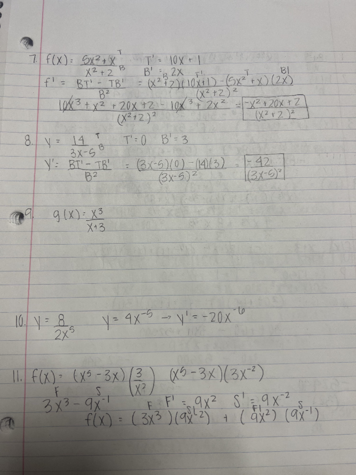 Math 125 Product, Quotient, Chain, Acceleration, Distance, Exponential ...