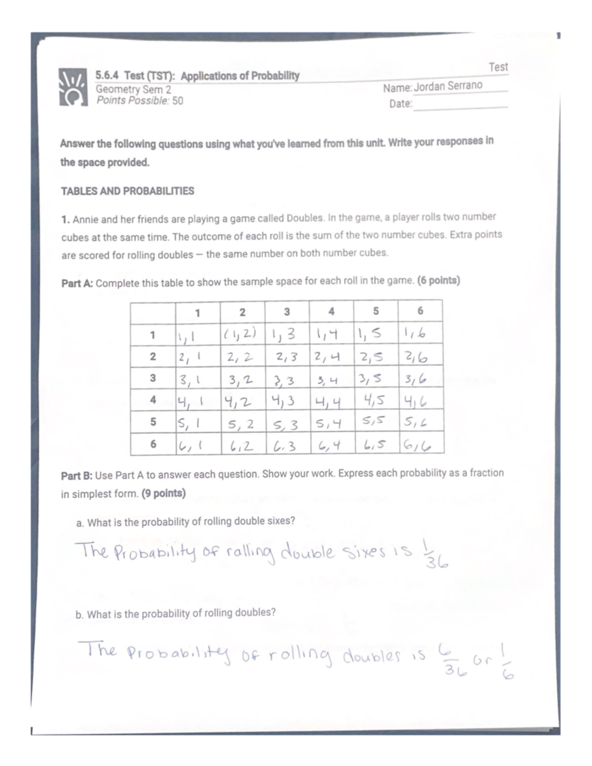 5.6.4 Test (TST) Applications of Probability - SP 407 - Studocu