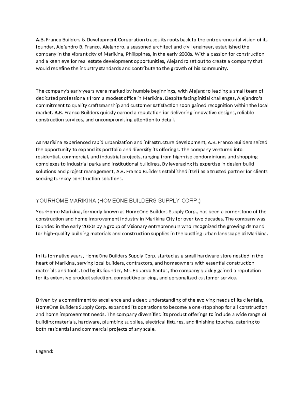 Fgu - ... - A. Franco Builders & Development Corporation traces its ...