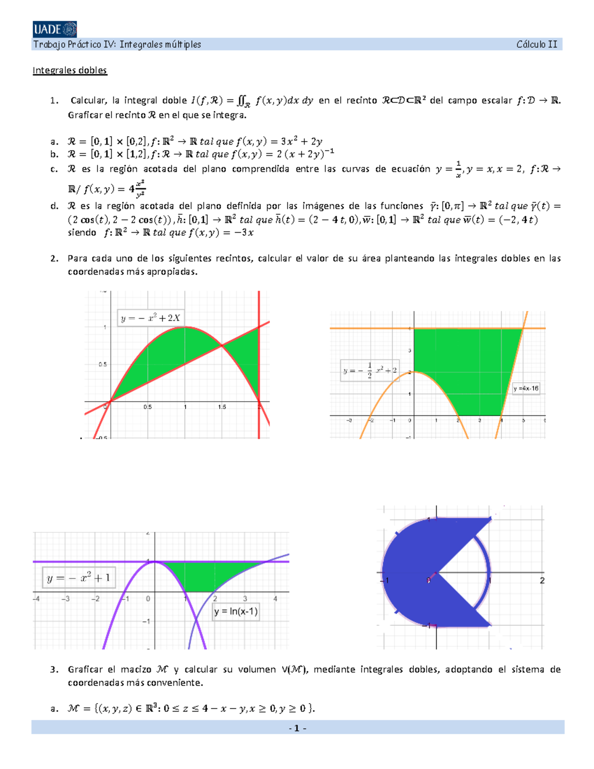 Calculo II TP 4 - Guía de ejercicios 4 de Cálculo II - Integrales ...
