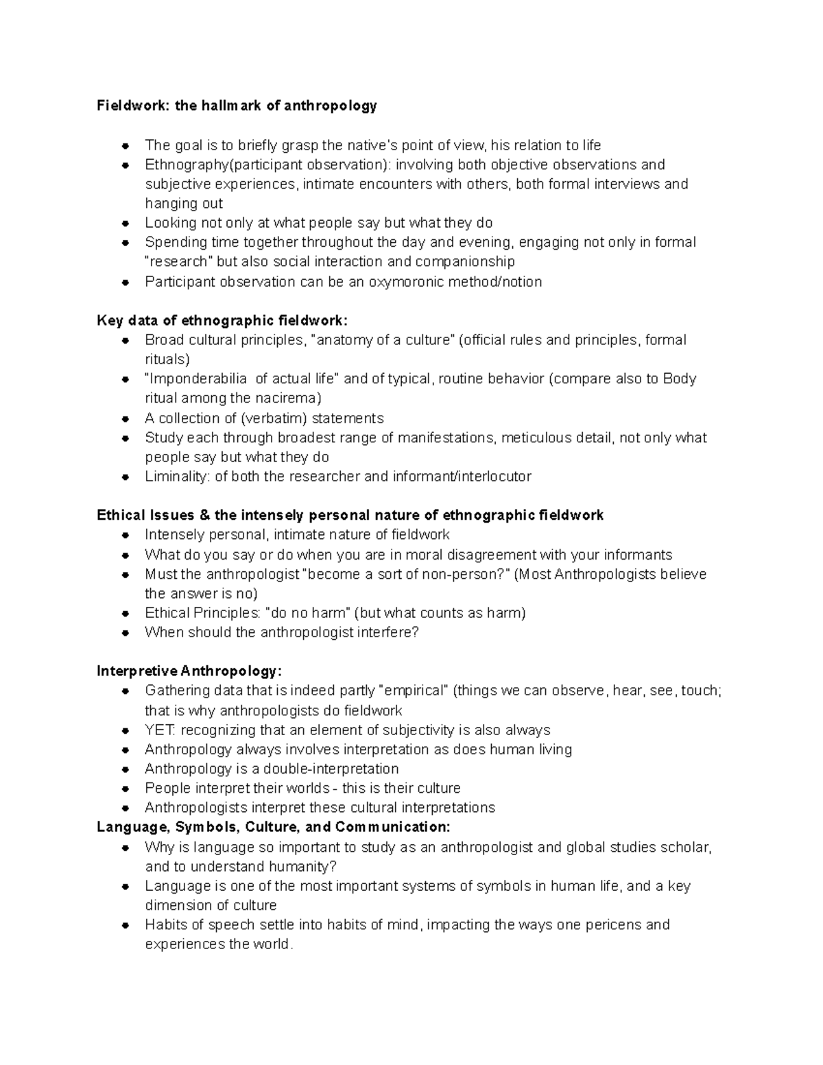 Anth 1a chapter 3 - Professor Jonathan Anjaria - Fieldwork: the ...