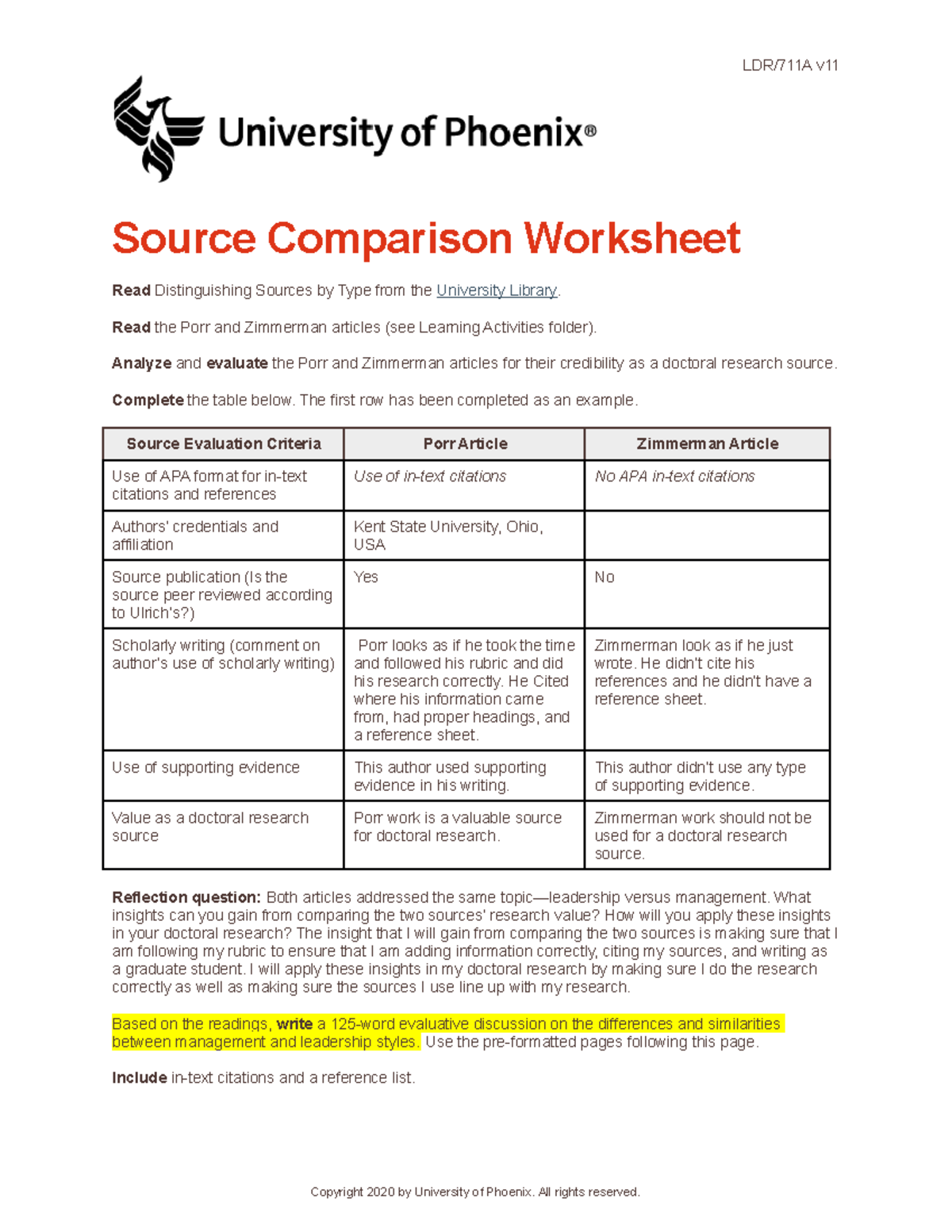 Keyonna Frazier Source Comparison - LDR/711A v Source Comparison ...