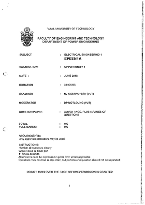 VUT - Electrical engineering 1 - Studocu