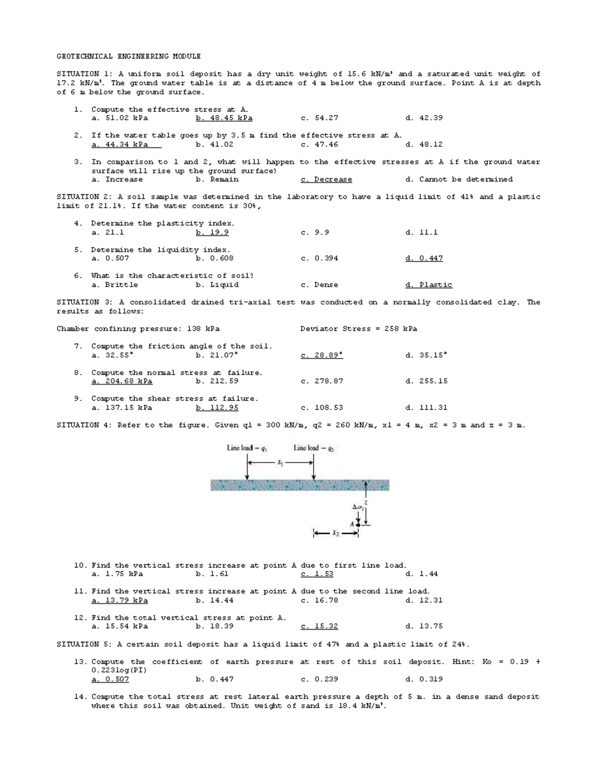 Geotechnical Engineering Refresher Module - GEOTECHNICAL ENGINEERING MODULE SITUATION 1: A ...