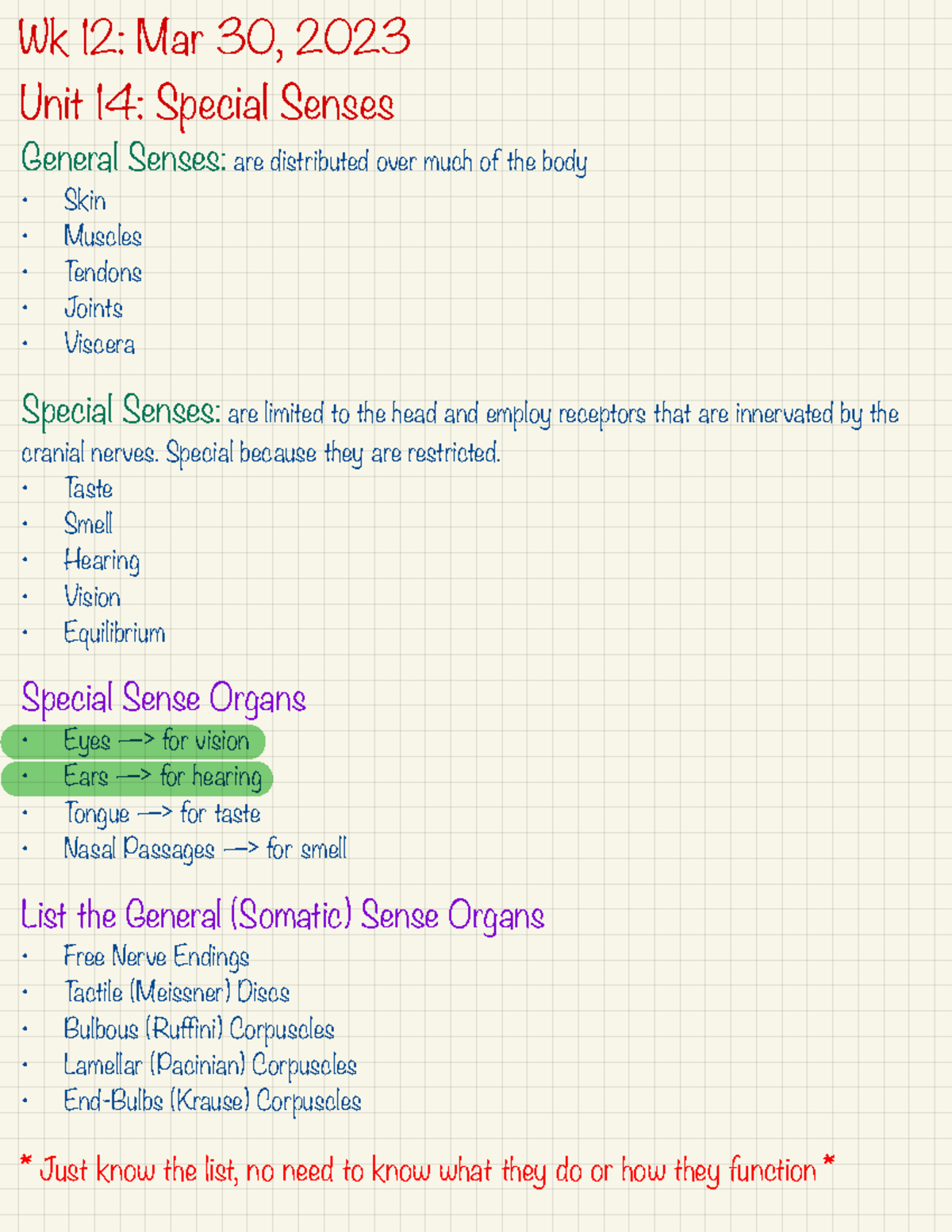 Anatomy and Physiology - Unit 14: Special Senses Wk 12: Mar 30, 2023 ...