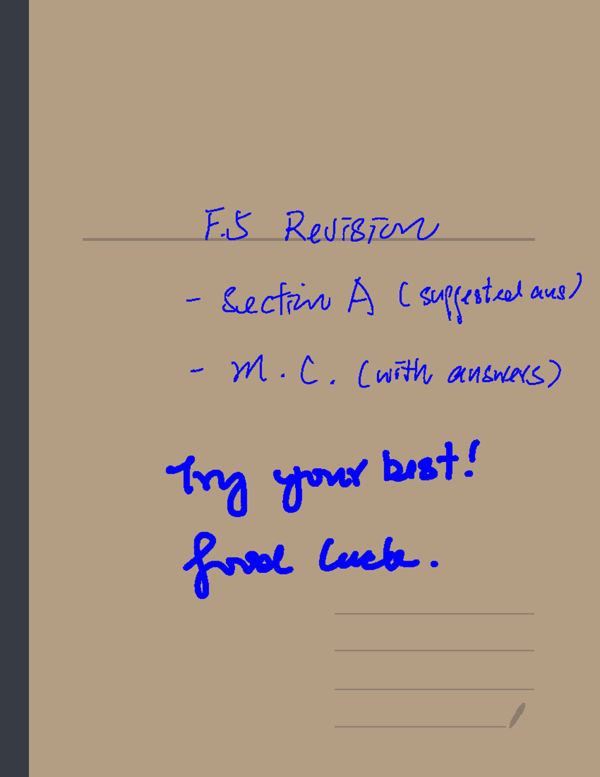 F5 Revision - F Revision SectionA ( sugested ans! -M. C. (with answers ...