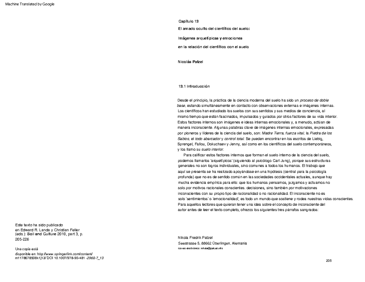 2010 , Patzel, Soil scientists hidden beloved - Estos factores internos ...