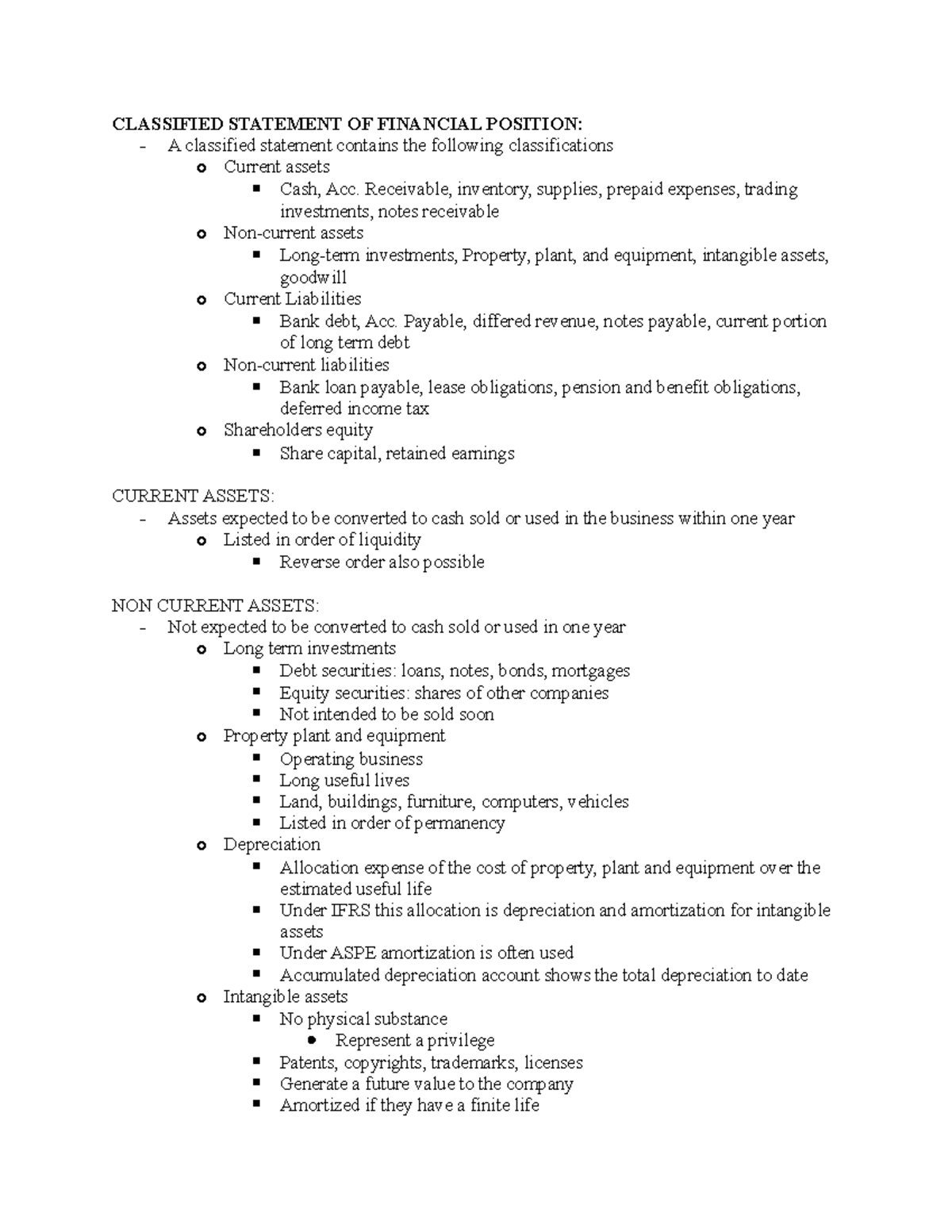 Accounting notes 2 - Philippe Lassou - CLASSIFIED STATEMENT OF ...