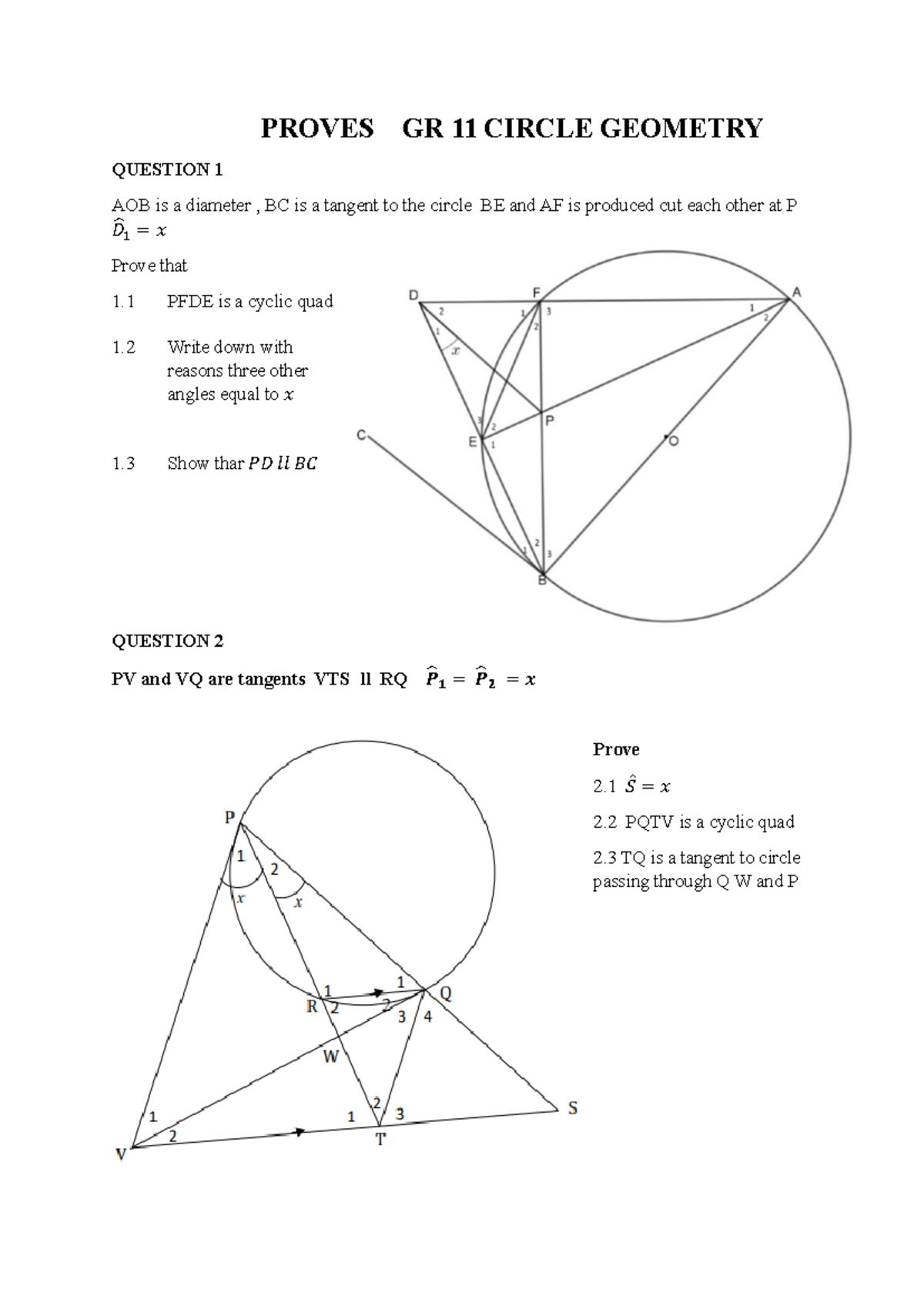 # 7 Proves GR 11 Circle Geometry - PROVES GR 11 CIRCLE GEOMETRY ...