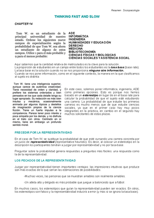 Summary - Thinking Fast and Slow - PART TWO SYSTEMS AND TWO SELVES ...