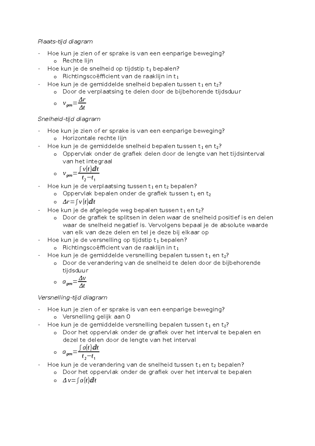 Feitjes - waar/niet waar vragen met uitleg - Plaats-tijd diagram Hoe ...