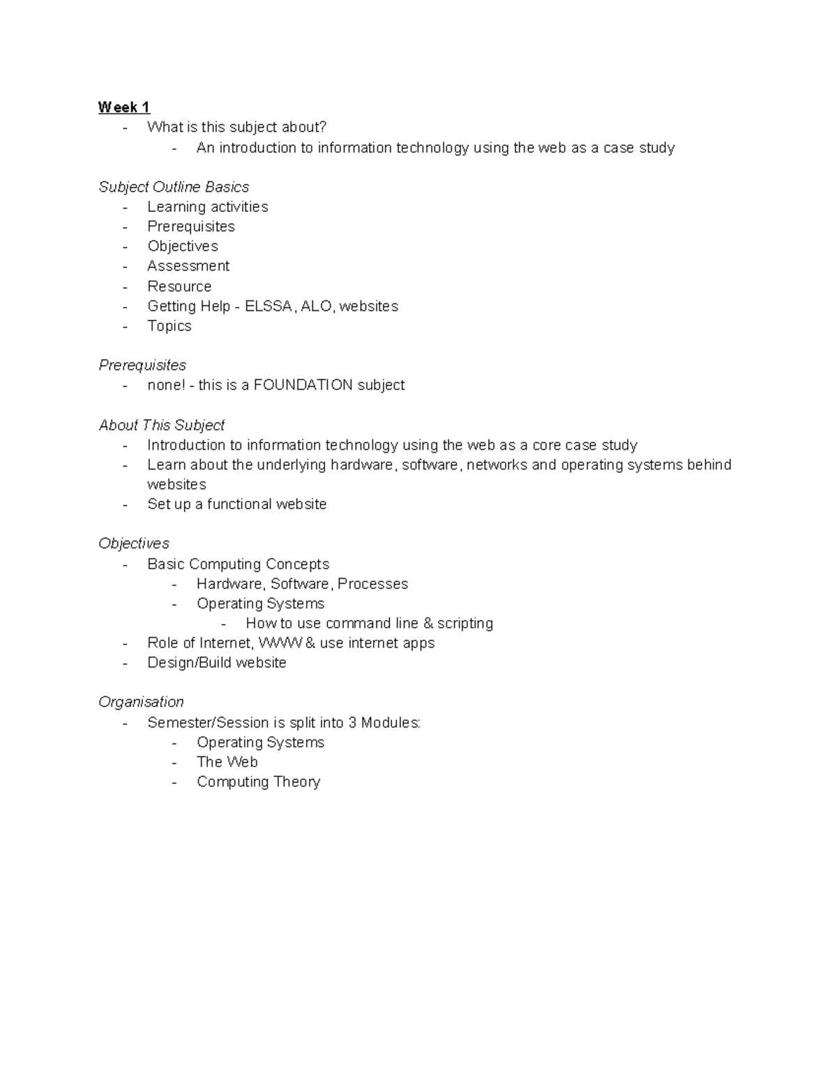 Web Systems Notes - Week 1 - What is this subject about? - An ...