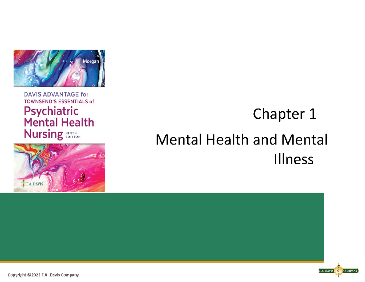 CH01 - Nursing Chapter 1 - Chapter 1 Mental Health and Mental Illness ...
