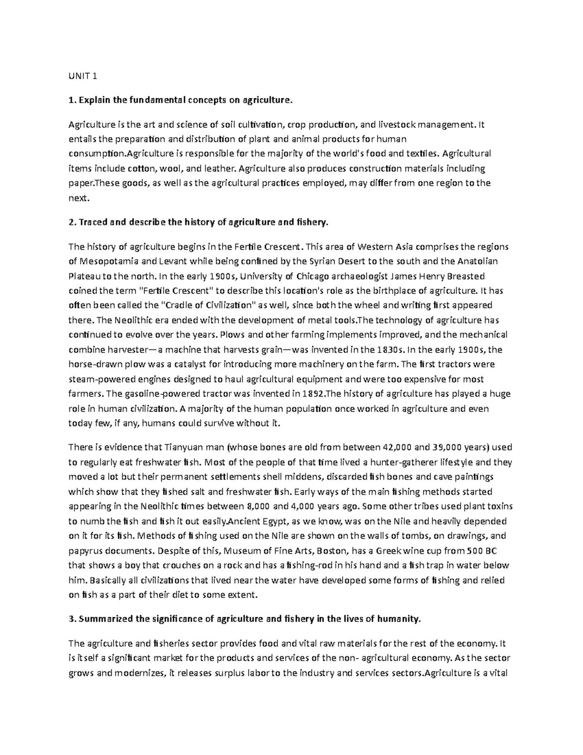 Assessment and activities - UNIT 1 1. Explain the fundamental concepts ...