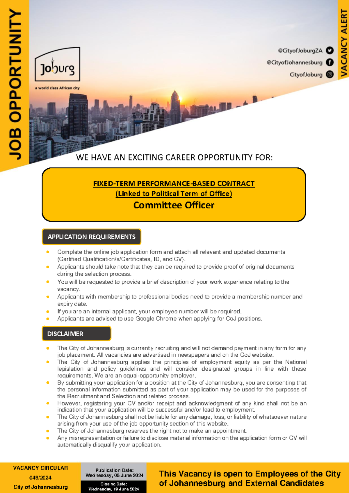 FTC 049 2024 Committee Officer Legislature External - VACANCY CIRCULAR ...