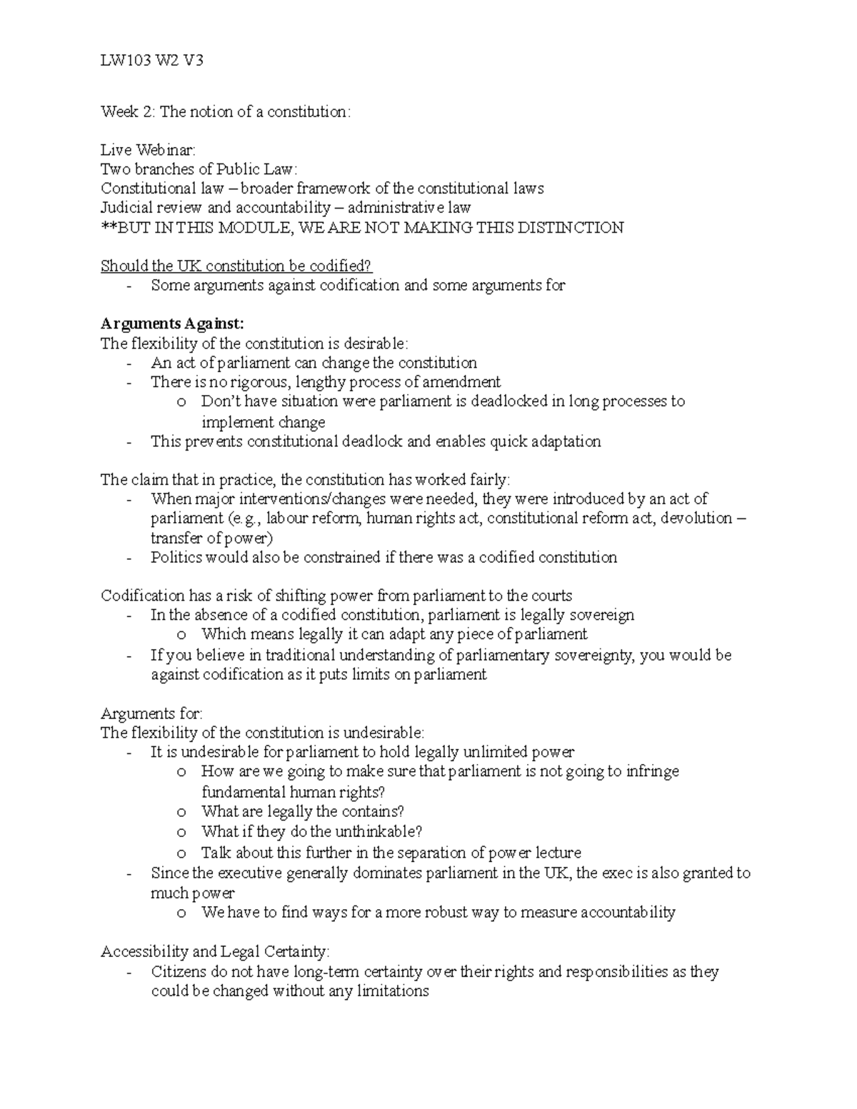 LW103 W2 The notion of a constitution PART 3 - LW103 W2 V Week 2: The ...