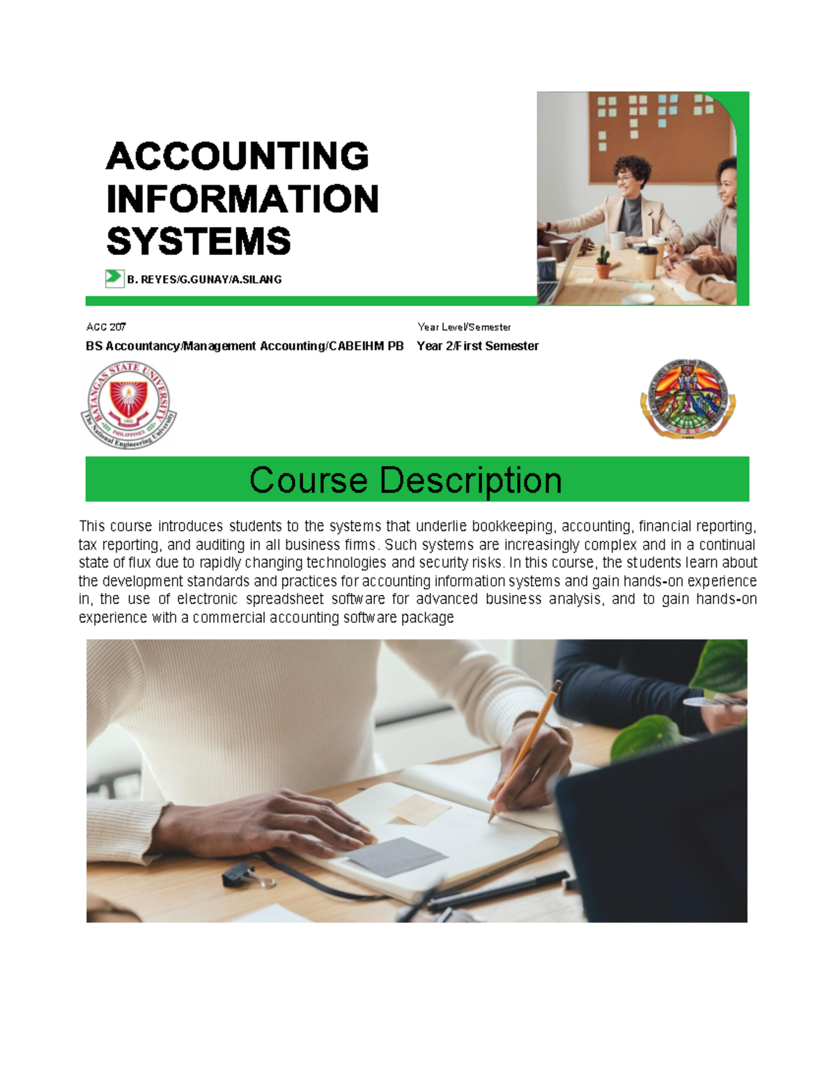 TRANSACTION PROCESSING SYSTEM - ACC 207 Year Level/Semester BS Accountancy/Management - Studocu