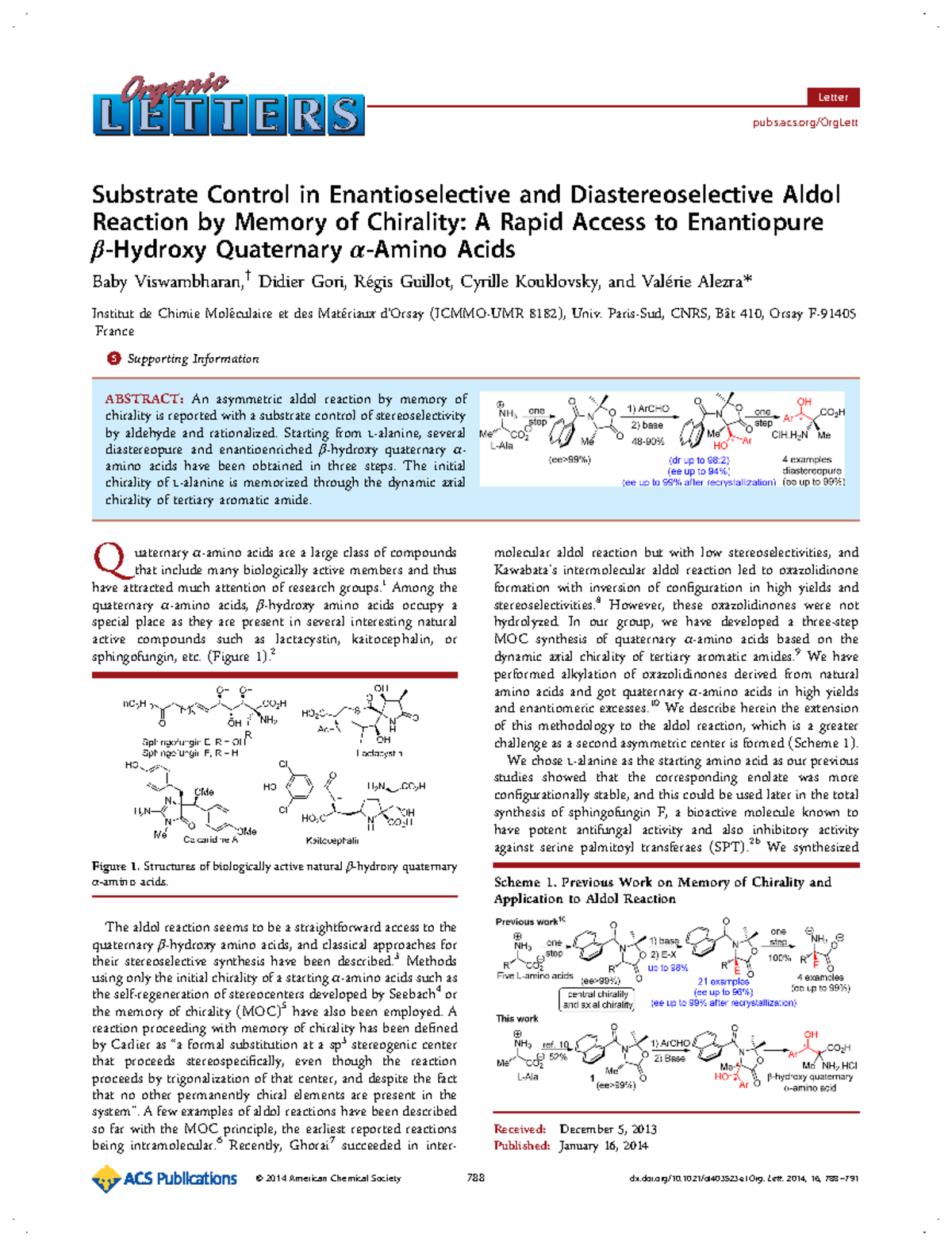 Org. Lett. 2014 , 16, 788−791 - Substrate Control in Enantioselective ...
