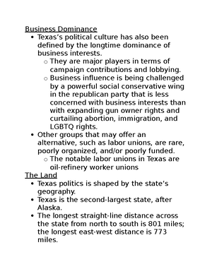GOVT 2306 Writing Assignment 1 - Texas Demographics and Representation ...
