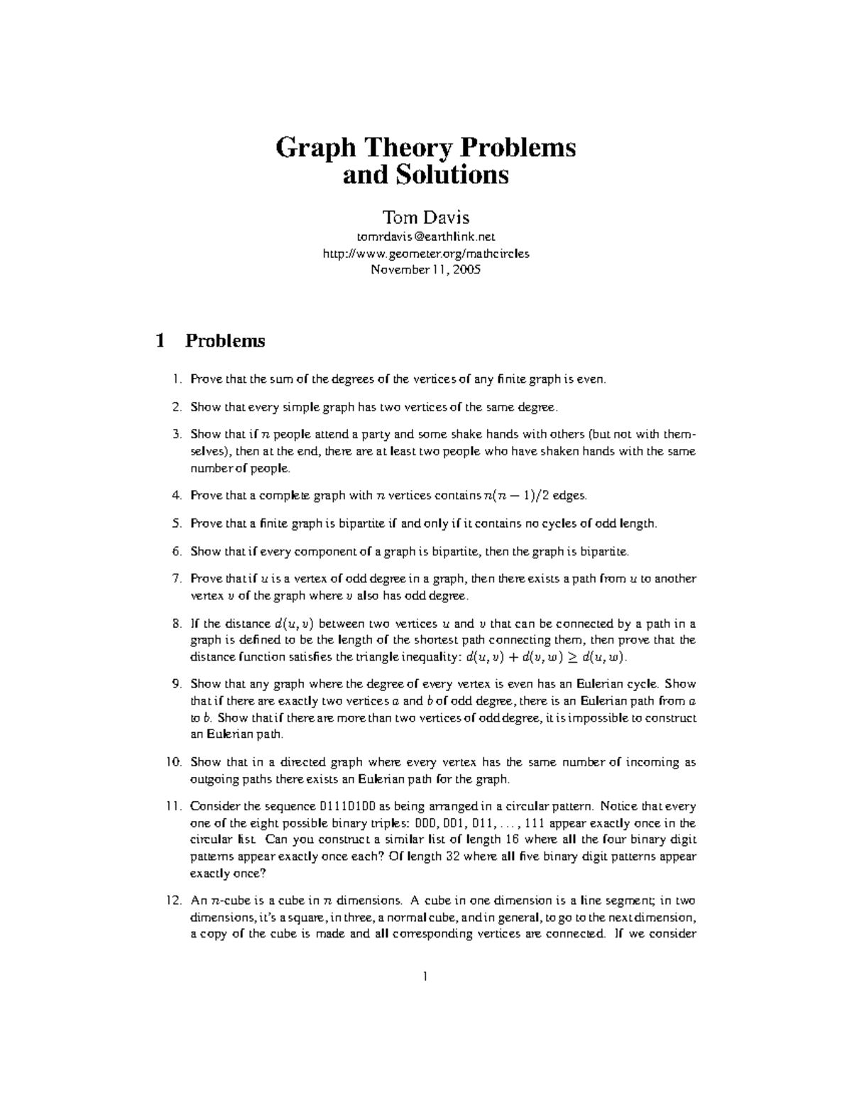 Graph solutions: Graphs and Digraphs - Graph Theory Problems and ...