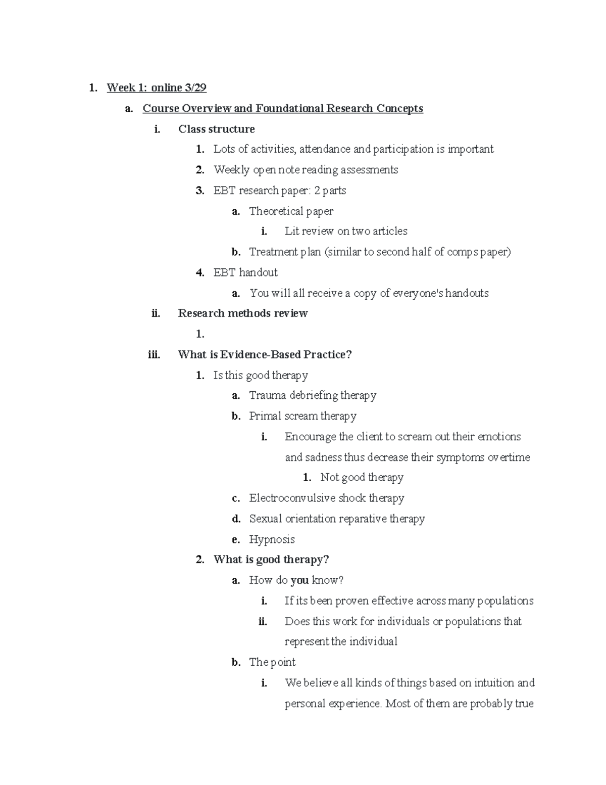 214 LCL - 214 Lecture Notes - Week 1: online 3/ a. Course Overview and ...