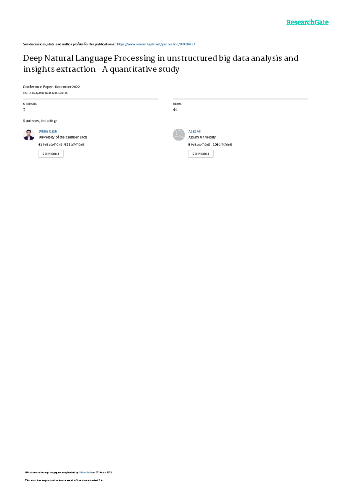 Deep Natural Language Processing in unstructured big data analysis and ...