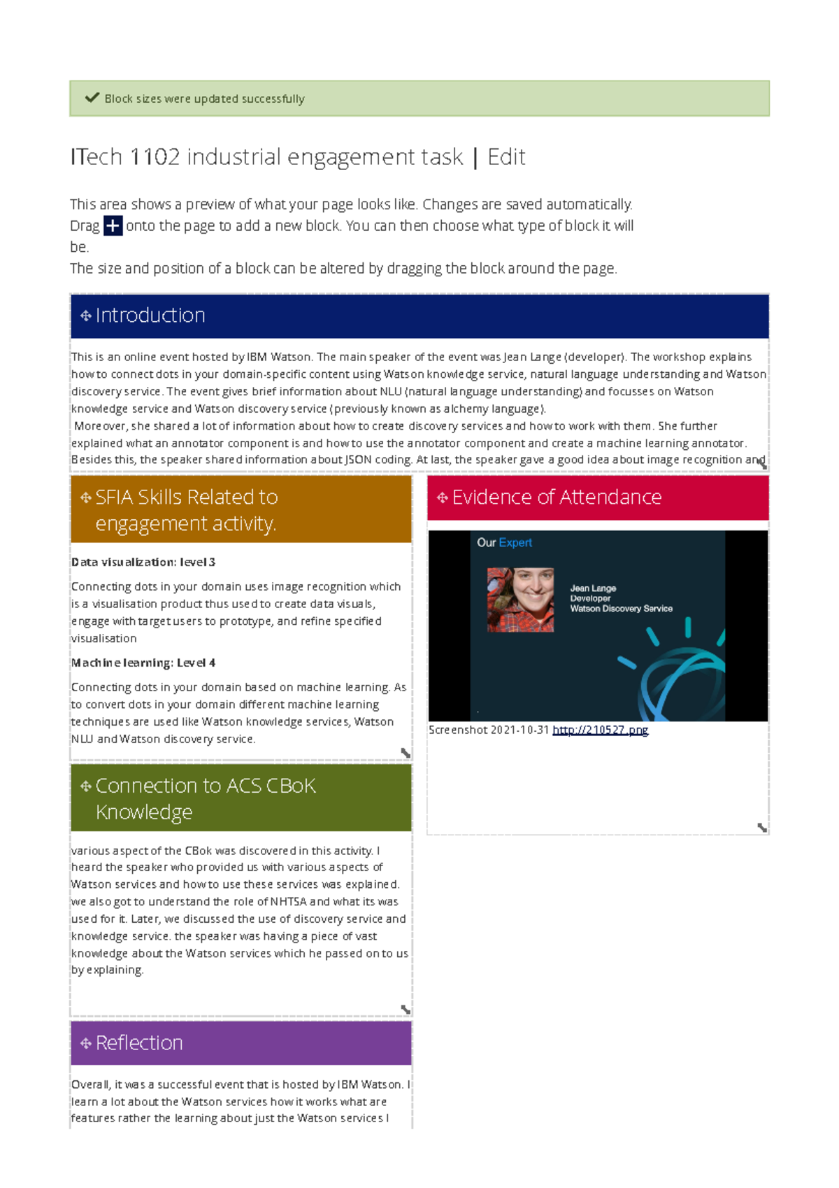 ITech 1102 industrial engagement task - e Portfolios@Fed Uni - ITech 1102 industrial engagement ...