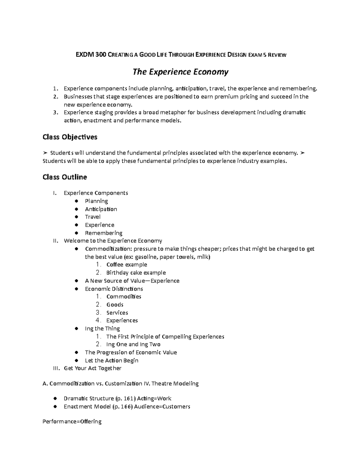 EXDM 300 - EXAM #5 - Instructor: Hill - EXDM 300 CREATING A GOOD LIFE ...