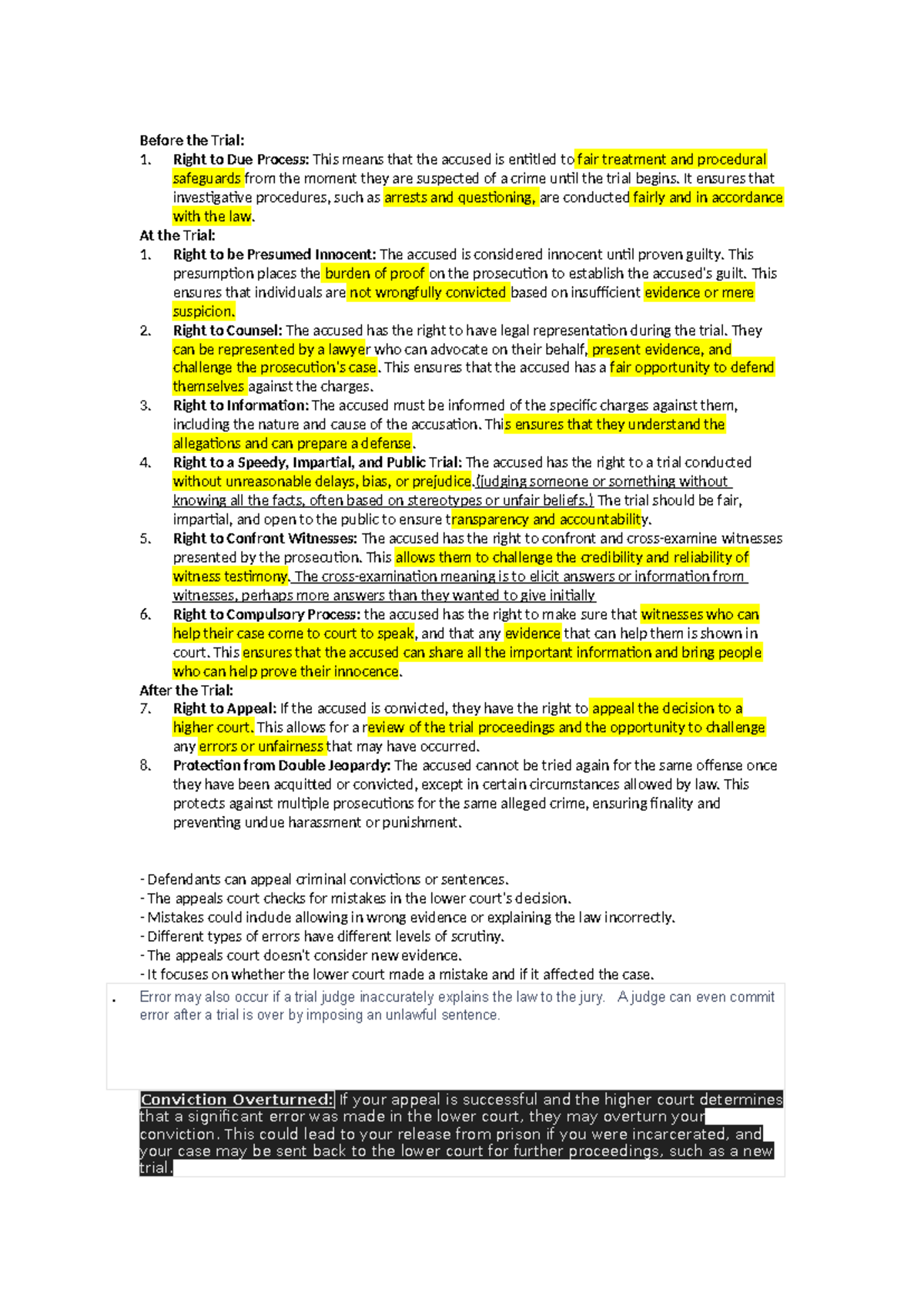 Section 14 - Before the Trial: Right to Due Process: This means that ...