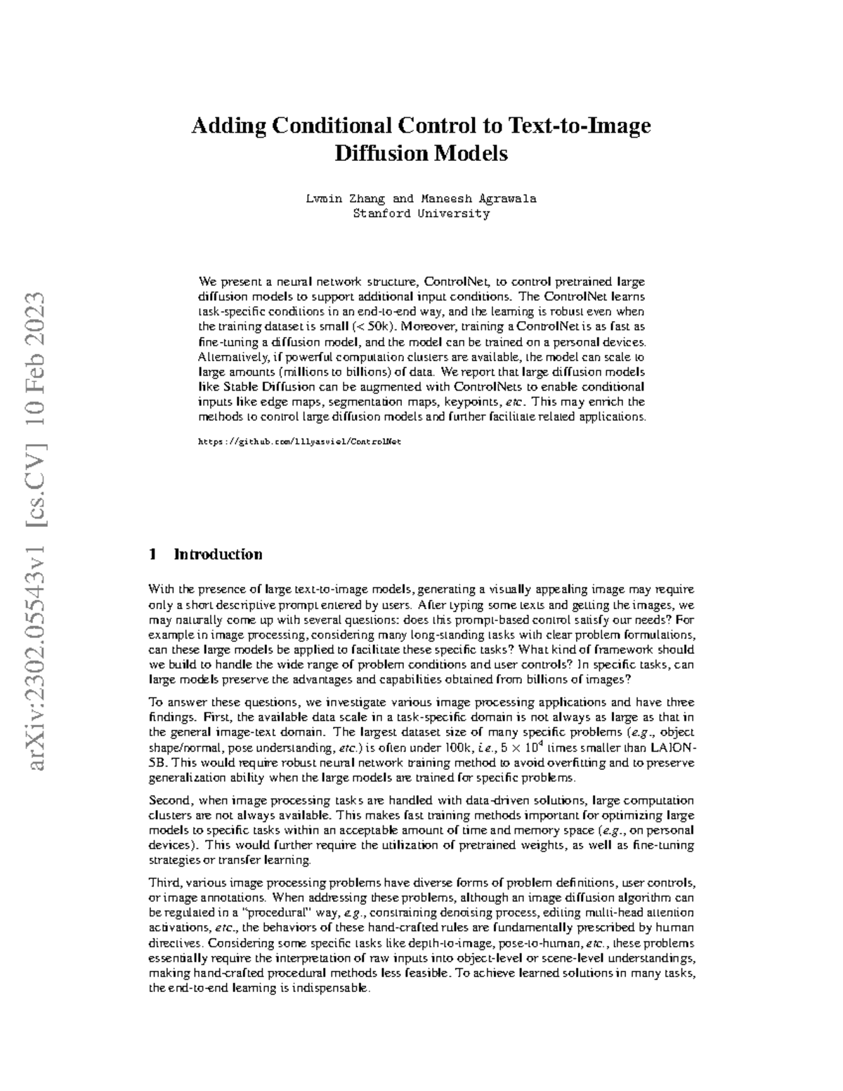 2302 A Rese Adding Conditional Control To Text To Image Diffusion Models Lvmin Zhang And