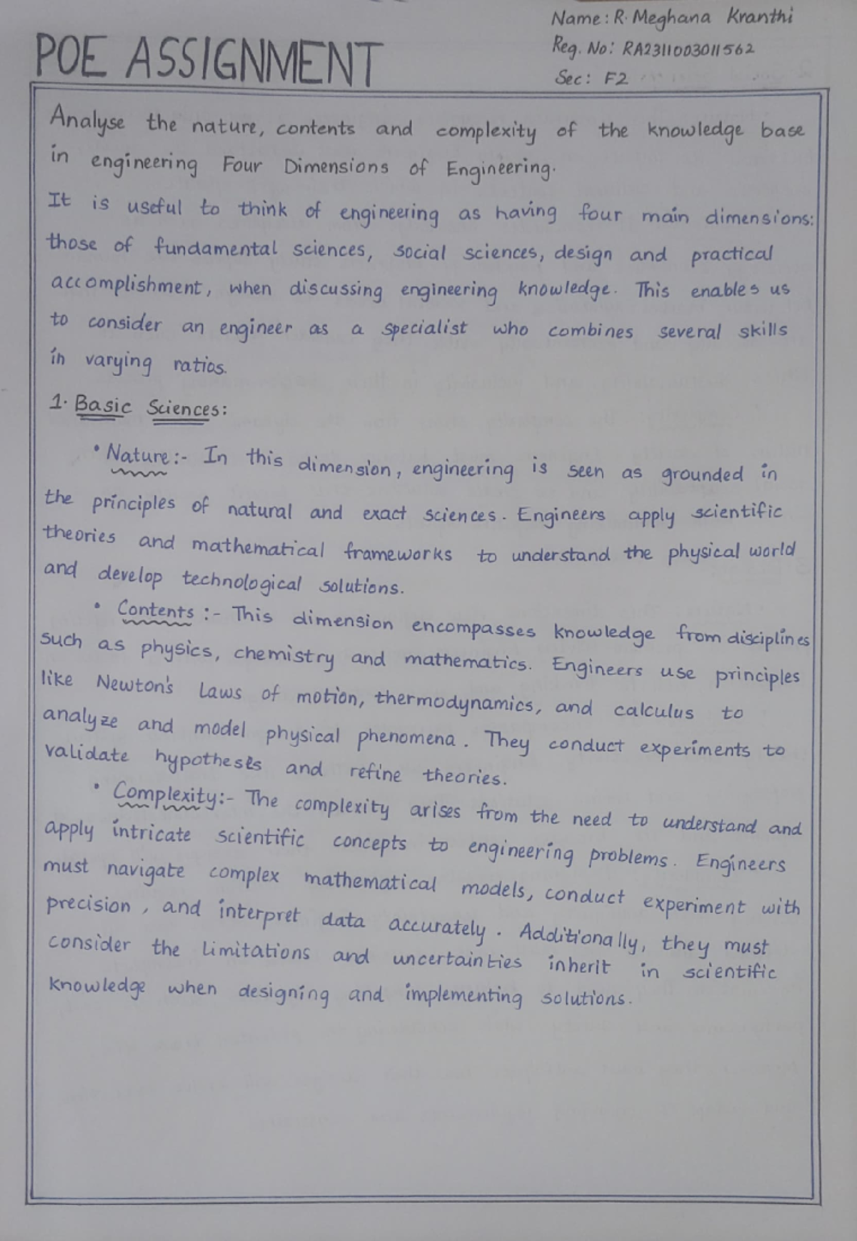POE Assignment 1 - POE ASSIGNMENT Analyse the nature, contents and ...