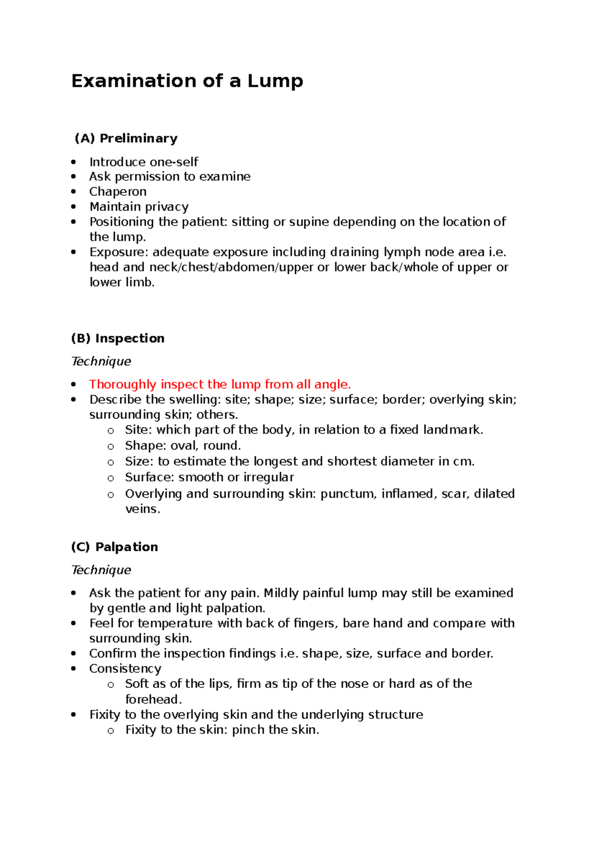 Examination of a Lump Dr Farah 17 - Examination of a Lump (A ...