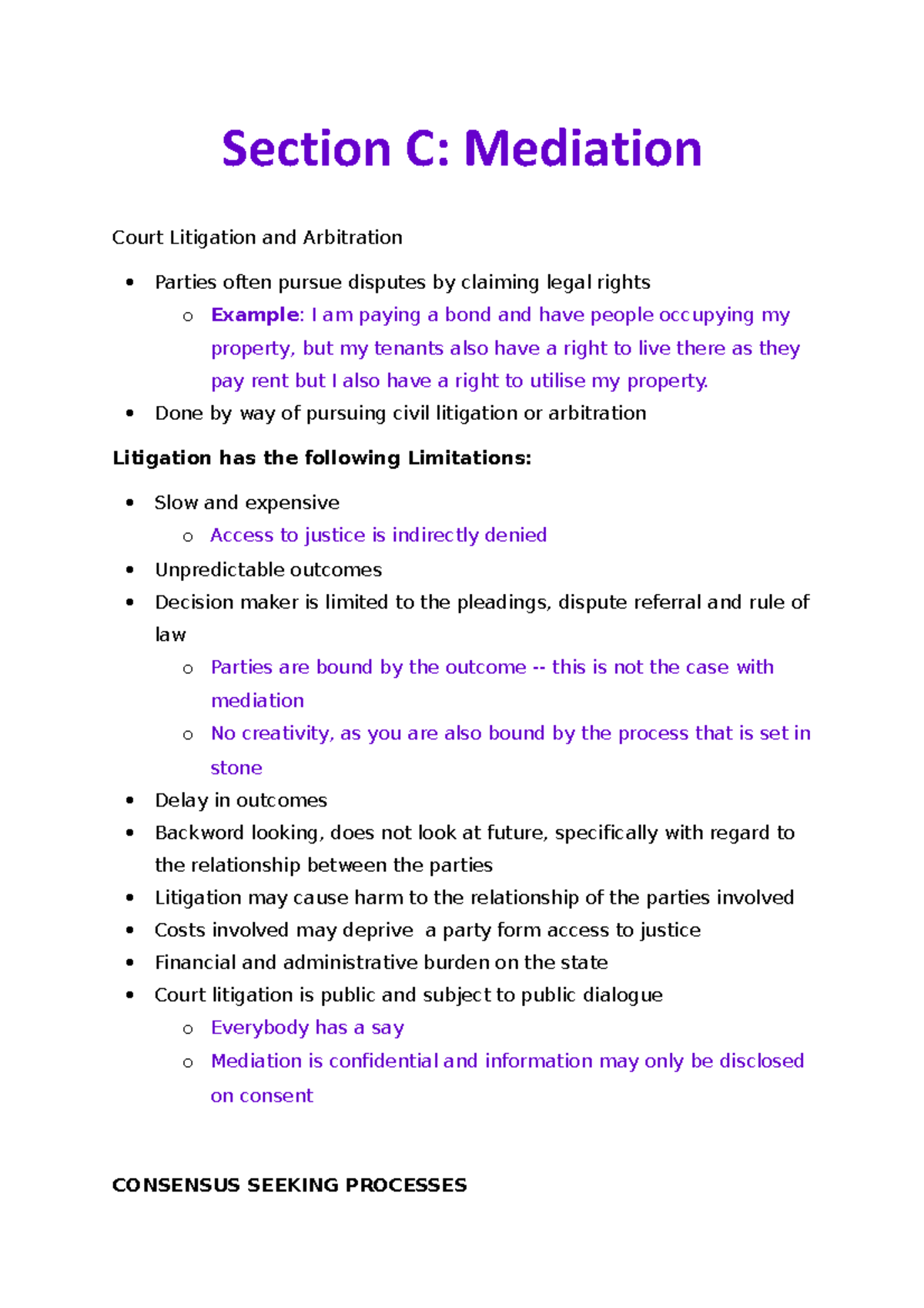 Section C - Mediation - jknk - Section C: Mediation Court Litigation ...