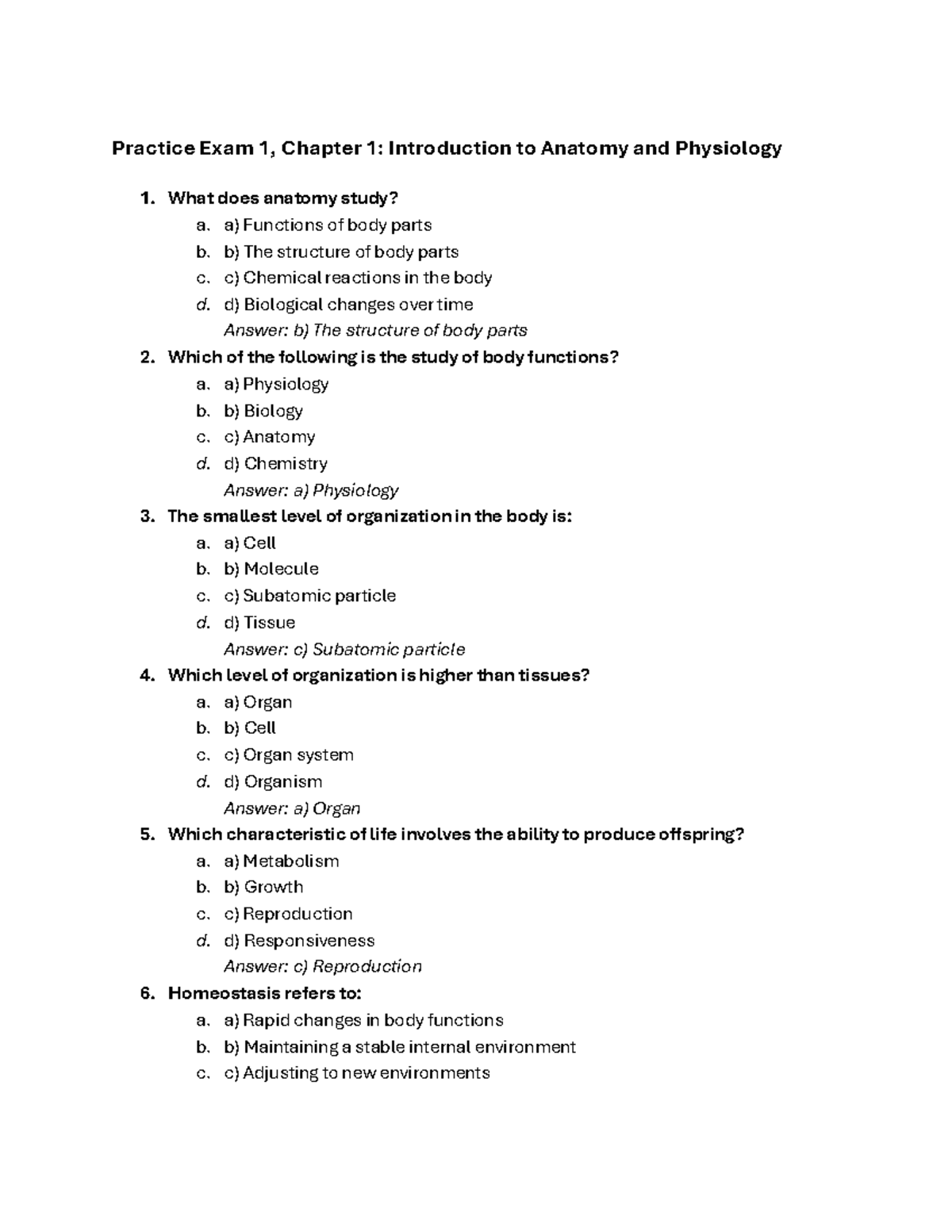Ch1 practice exam 1 - exam 1 - Practice Exam 1, Chapter 1: Introduction ...