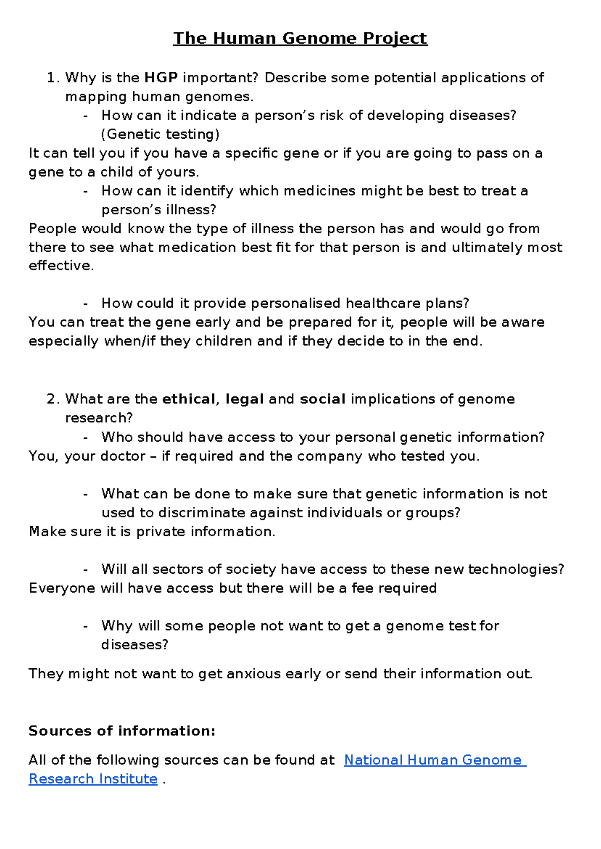 10. The-Human-Genome-Project - The Human Genome Project Why is the HGP ...