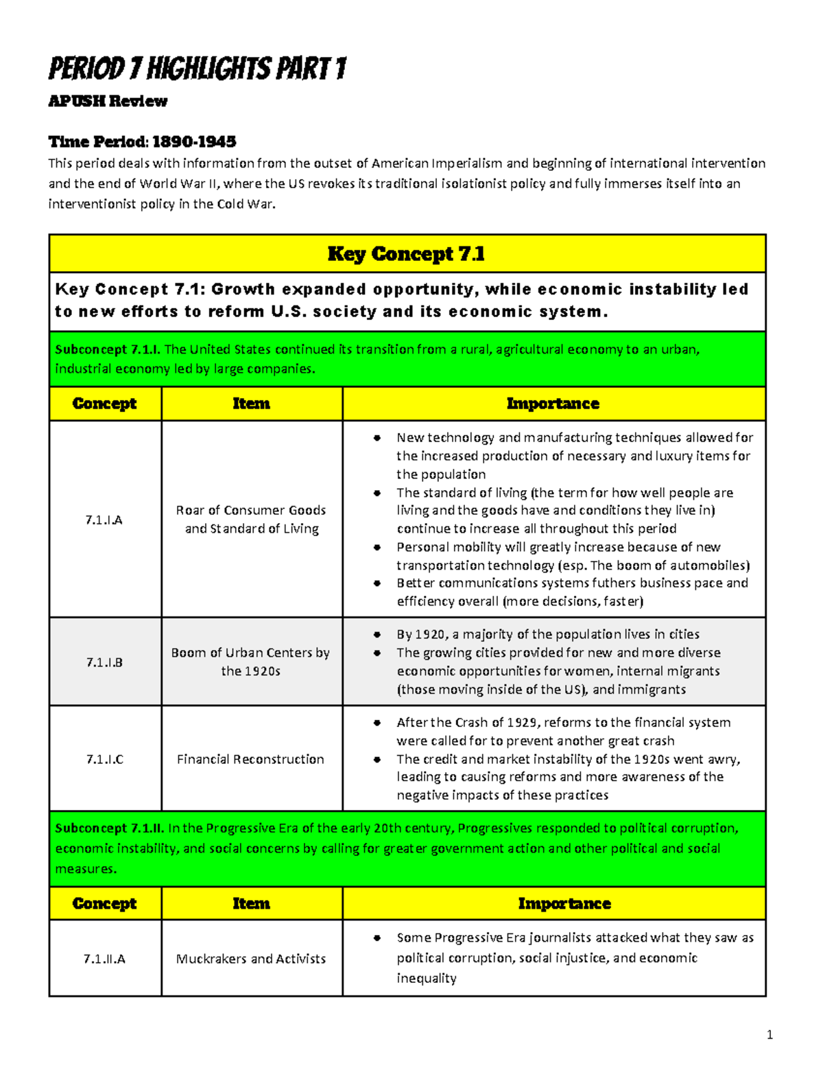 Highlights Part 1 - World history notes for 2022/2023. Lecture Notes ...