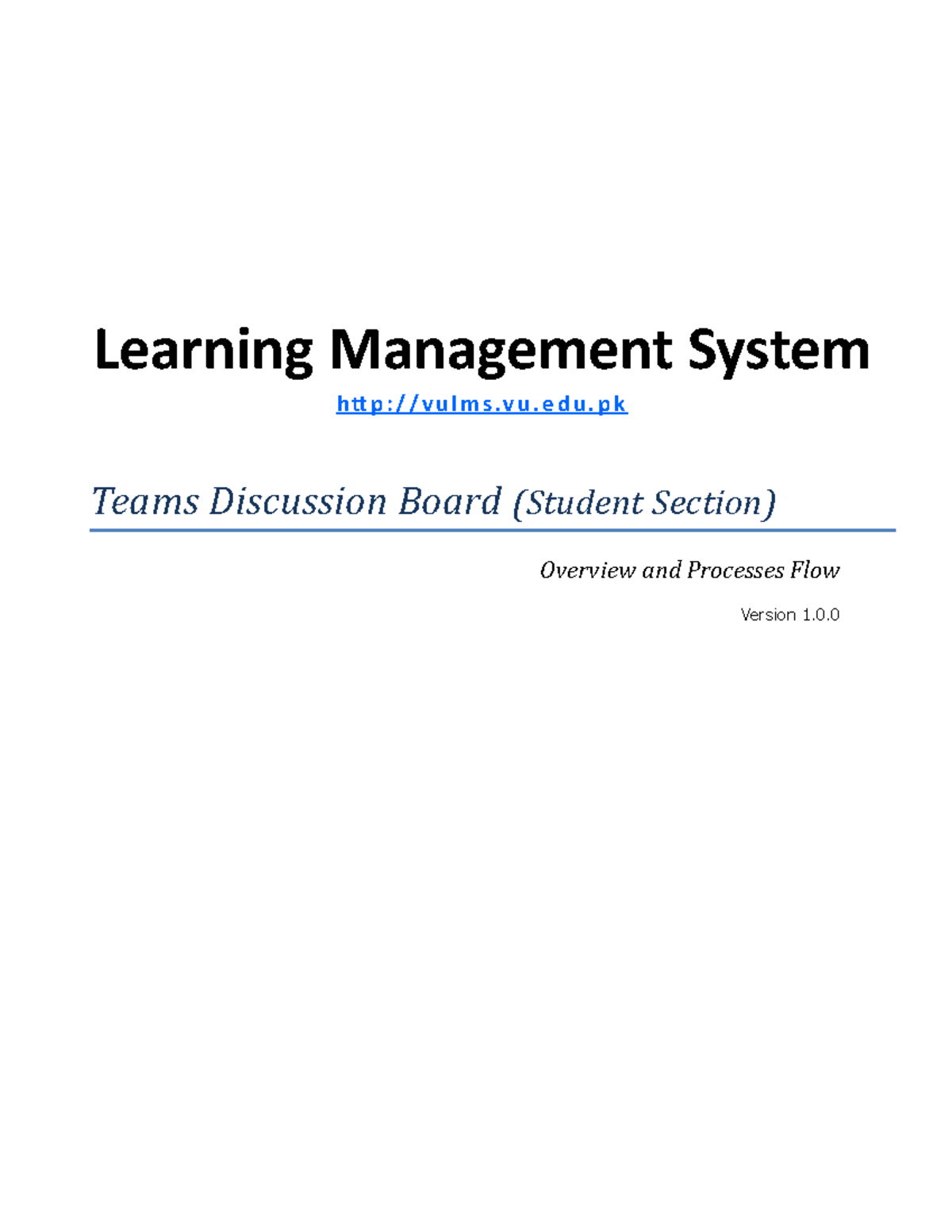TDB Students Manual - Learning Management System htt p:vulms.vu.edu ...