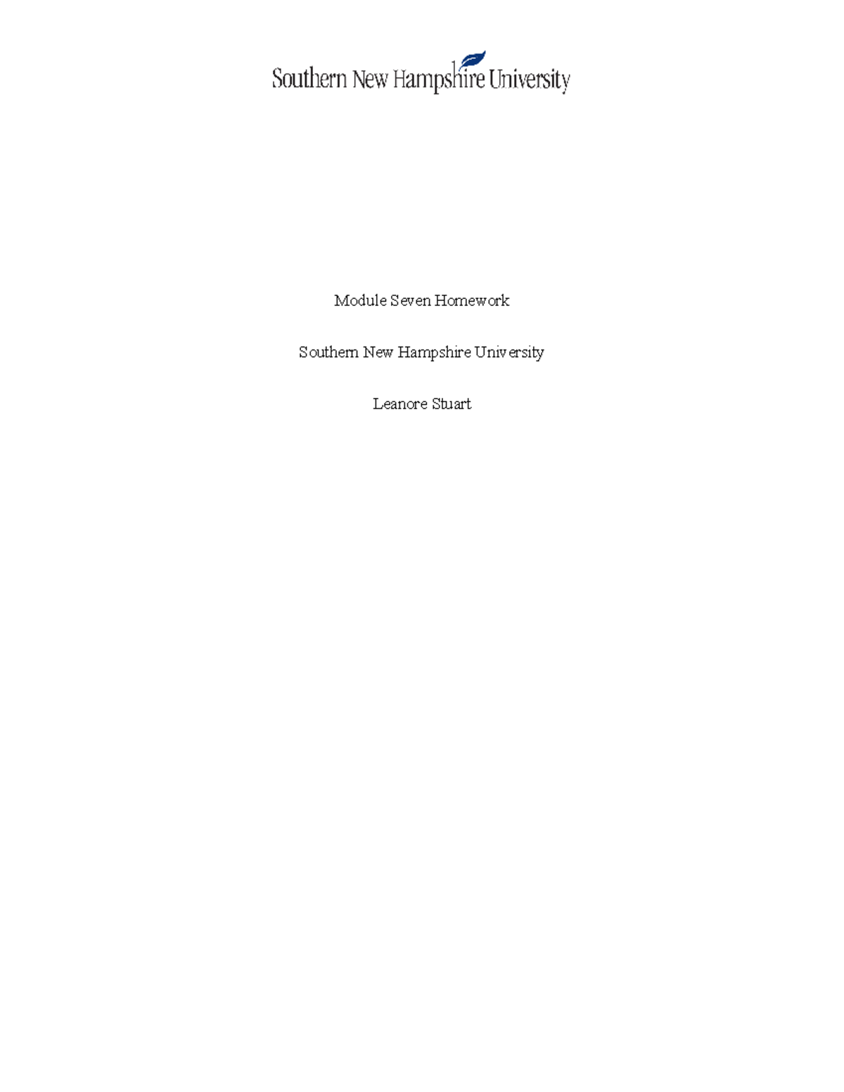 ACC 340 Module Seven Homework - Module Seven Homework Southern New ...