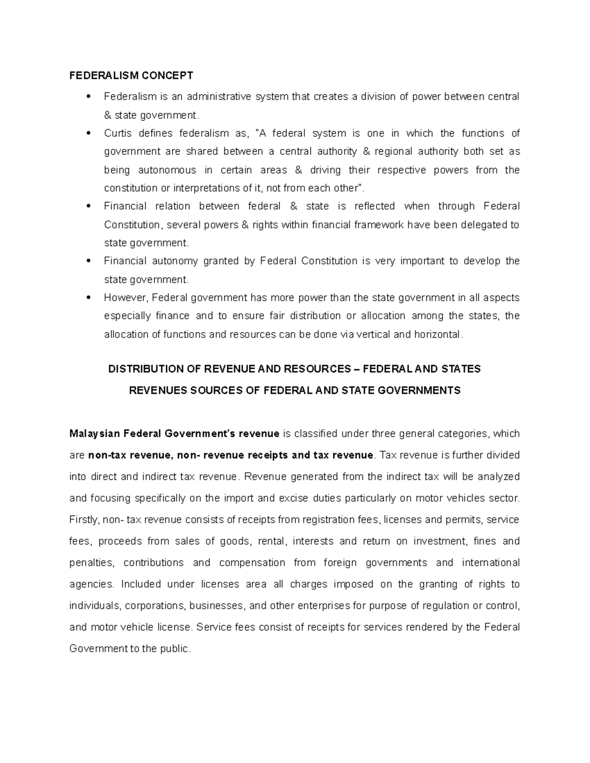 C8- Federal State Financial Relation - FEDERALISM CONCEPT Federalism is ...
