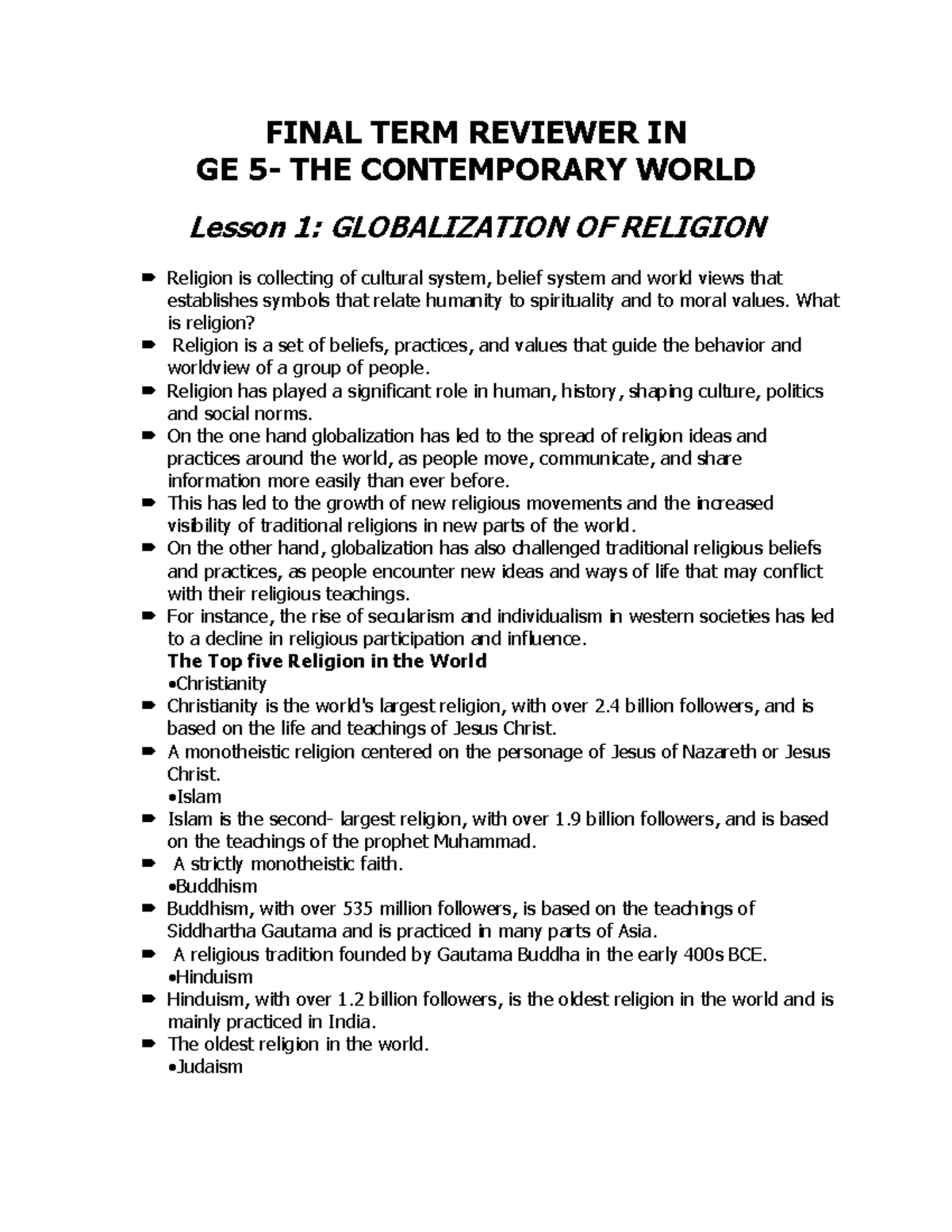 GE 5 Finals Reviewer PDF 1 - FINAL TERM REVIEWER IN GE 5- THE ...