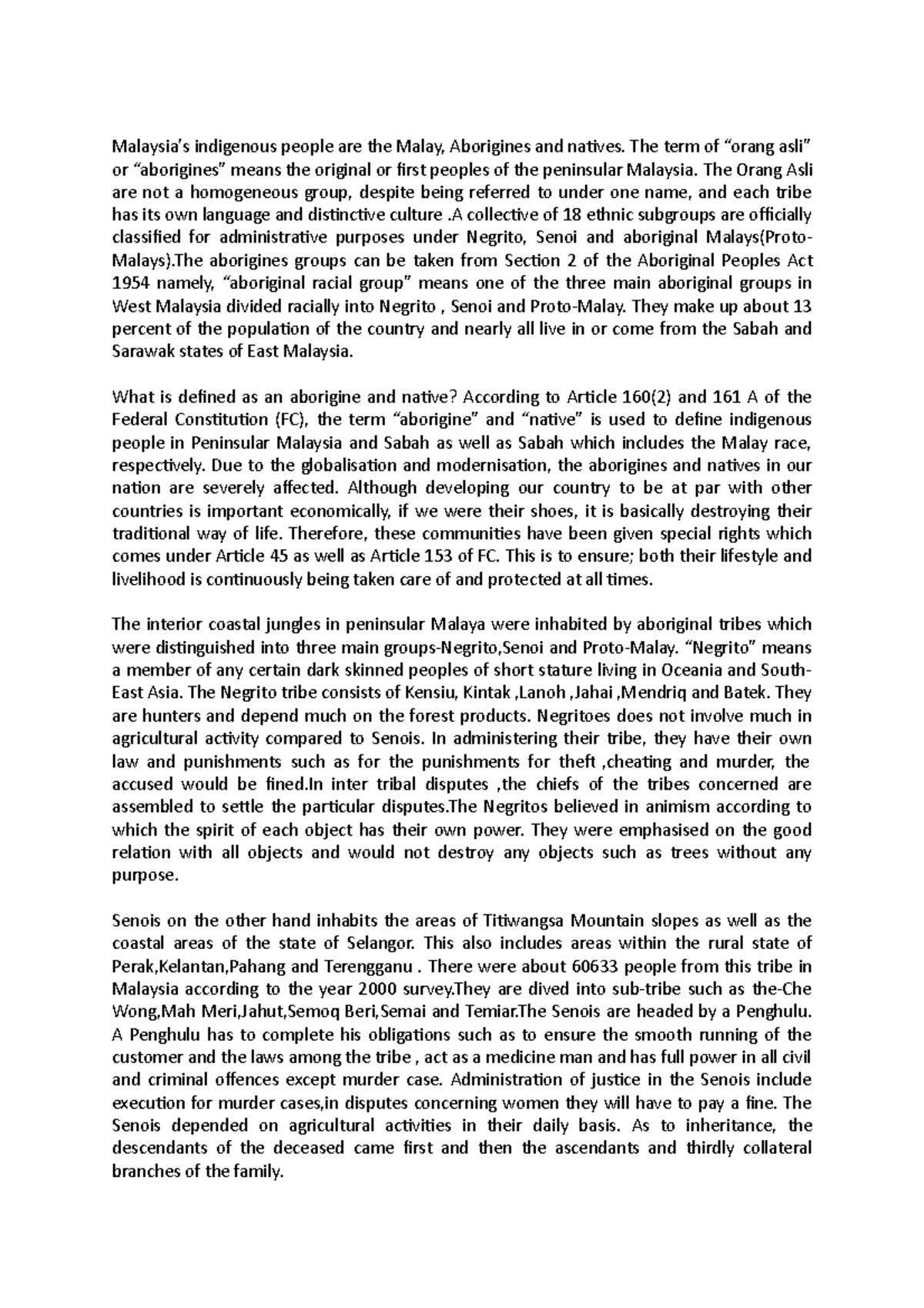 Mlh Aborigines - Malaysia's indigenous people are the Malay, Aborigines ...