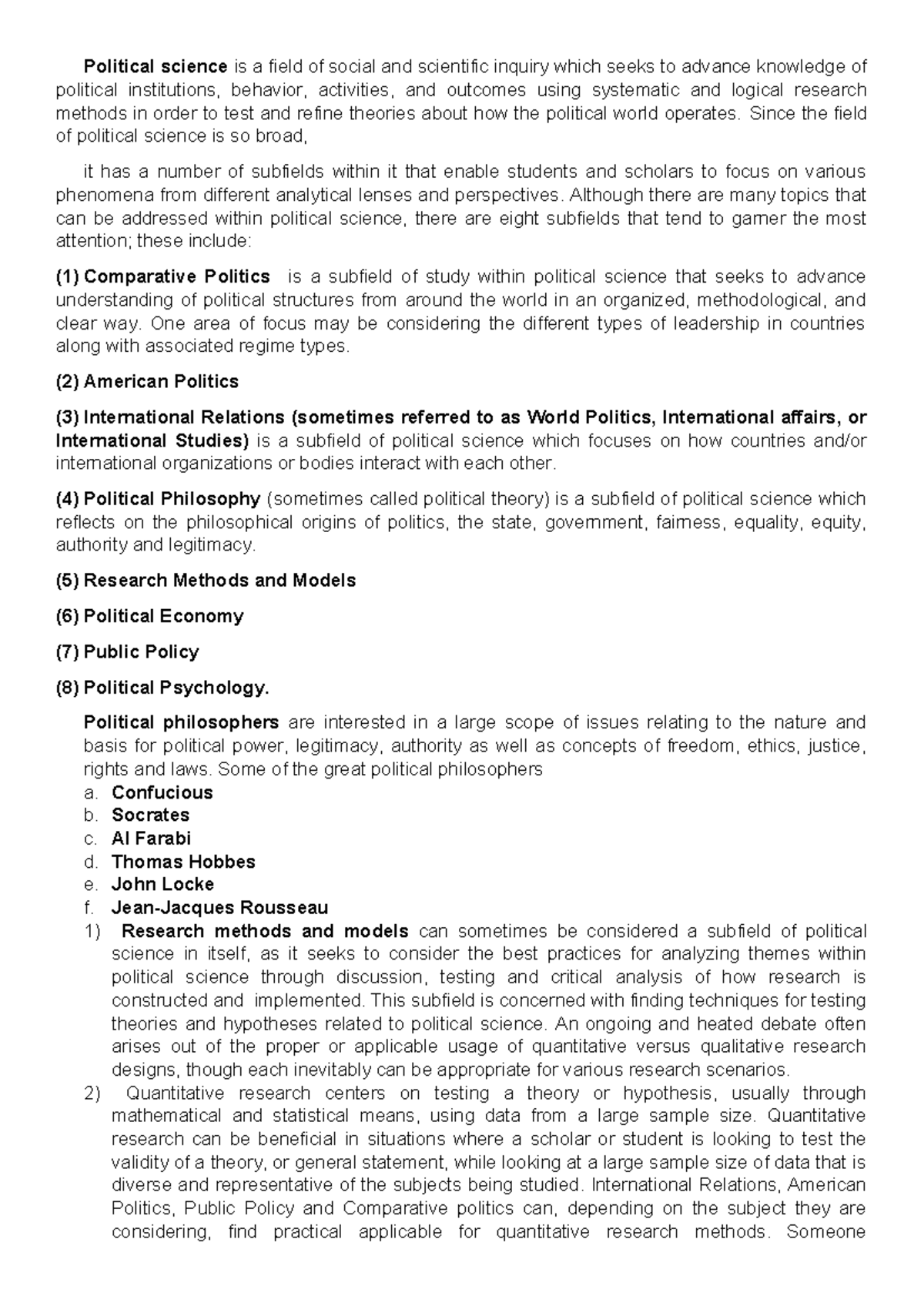 Comparative government - Political science is a field of social and ...