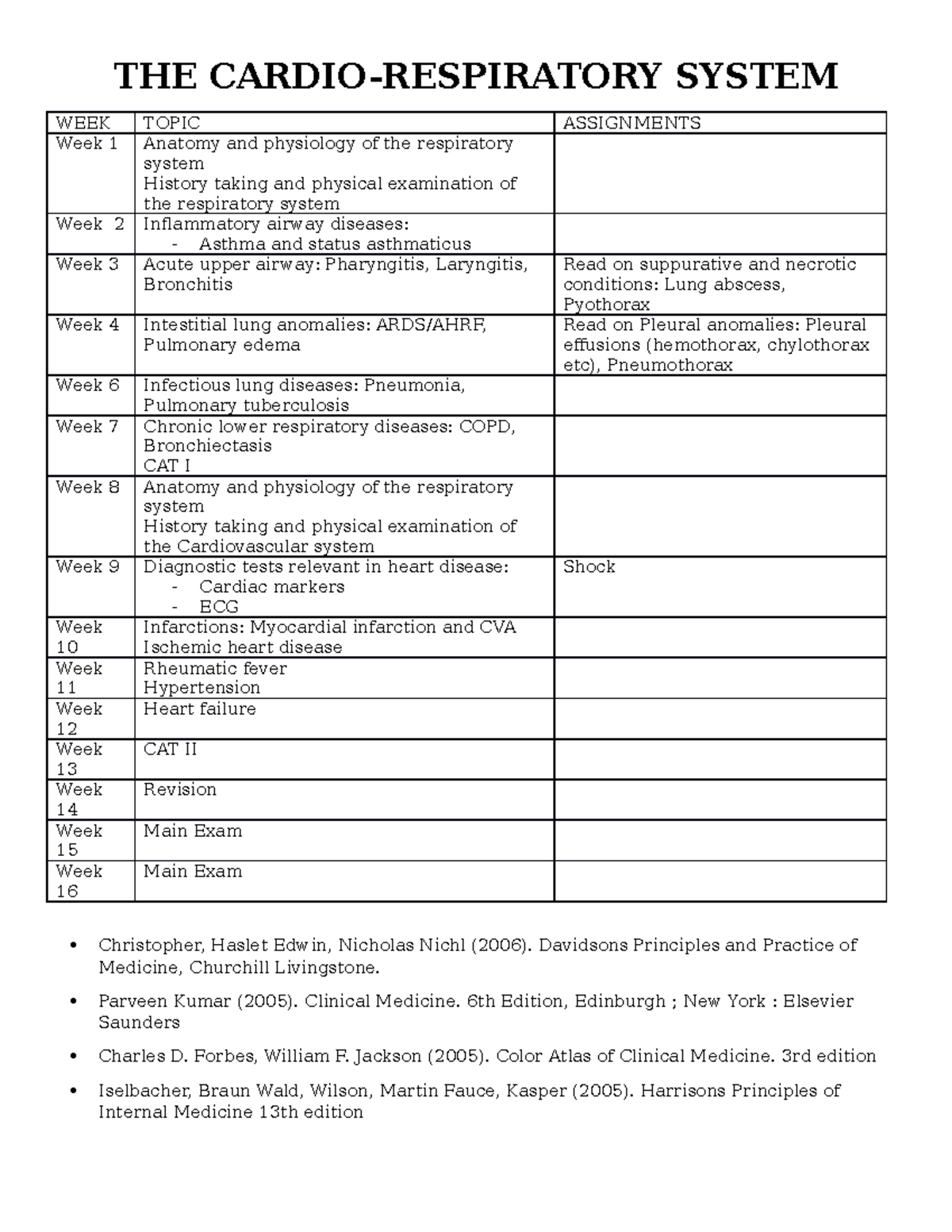 THE Respiratory System - THE CARDIO-RESPIRATORY SYSTEM WEEK TOPIC ...