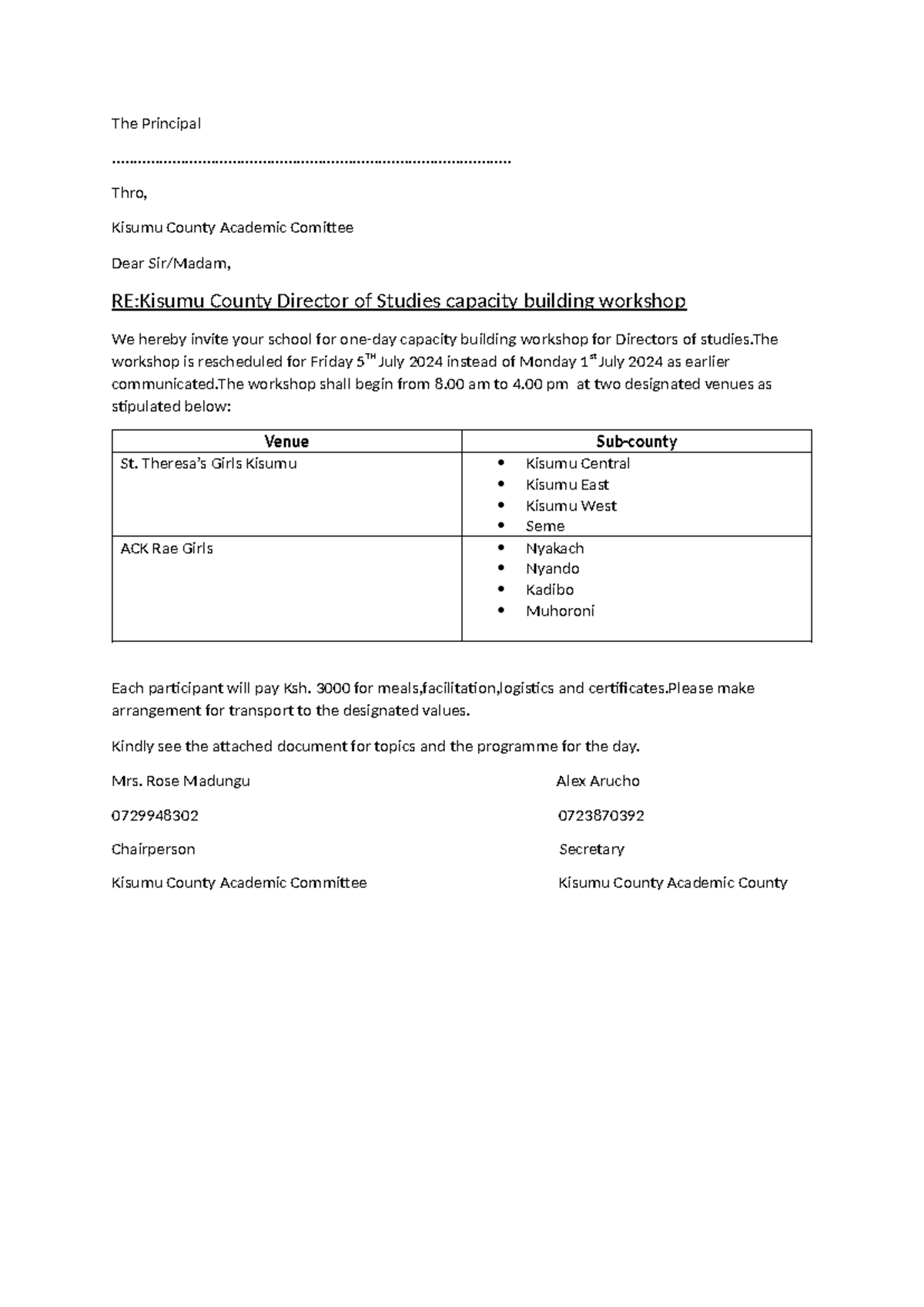 Invitation Letter - The Principal - Studocu