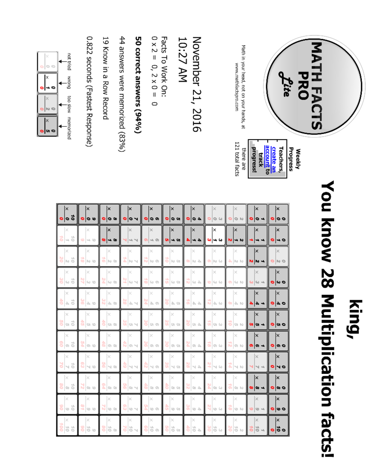 Math Facts Pro Math Facts Multiplication Game to 10 Printable Results ...